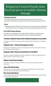Kingston Council fund nine local projects to help tackle climate change ...