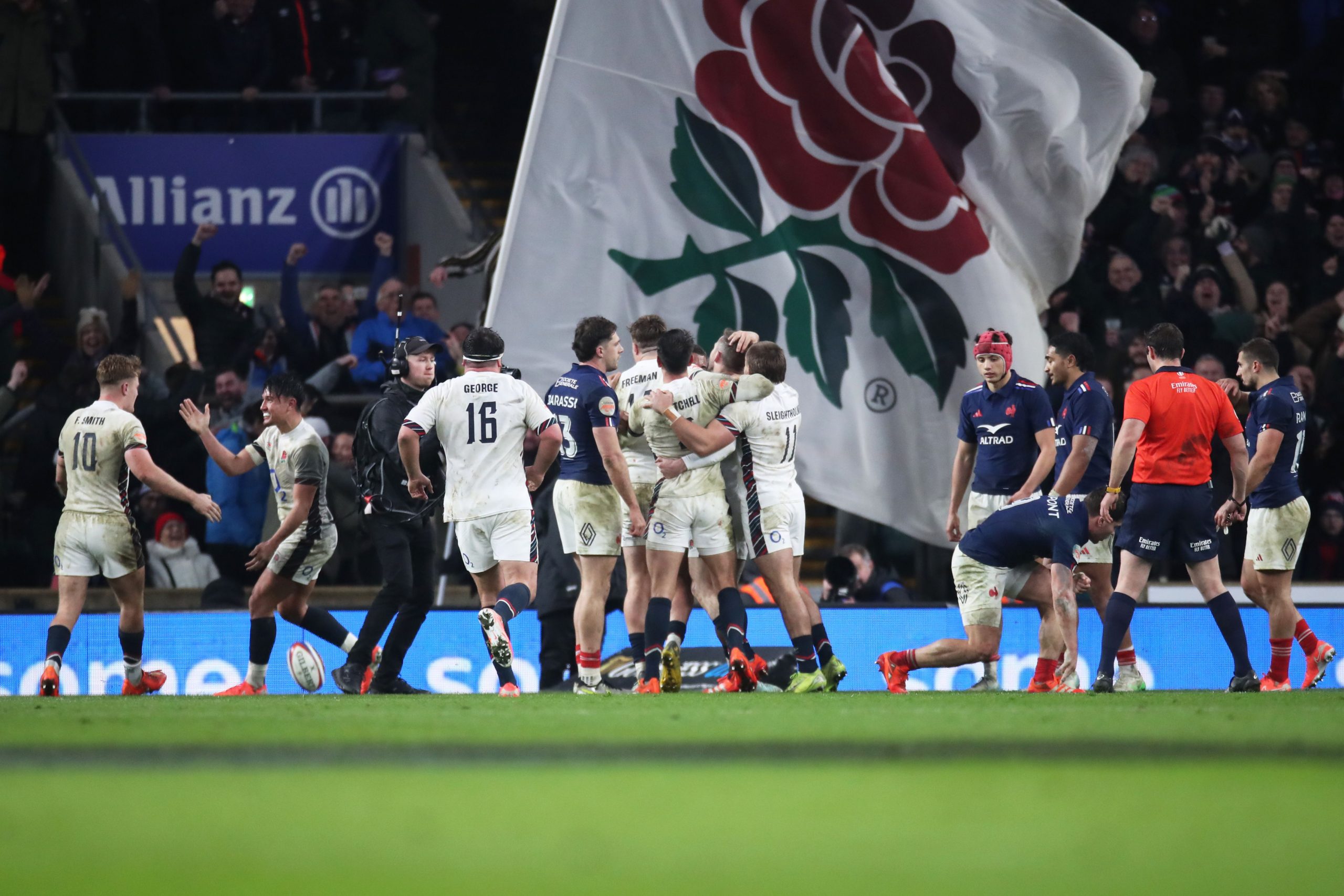 England defeats France with thrilling last-minute try at Allianz ...